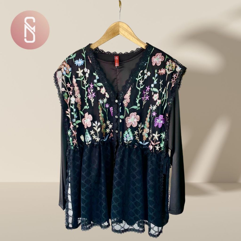 Jual Myshawl Grecia Maya Outer Atasan Jumbo Brukat tille Motif Kasual ...