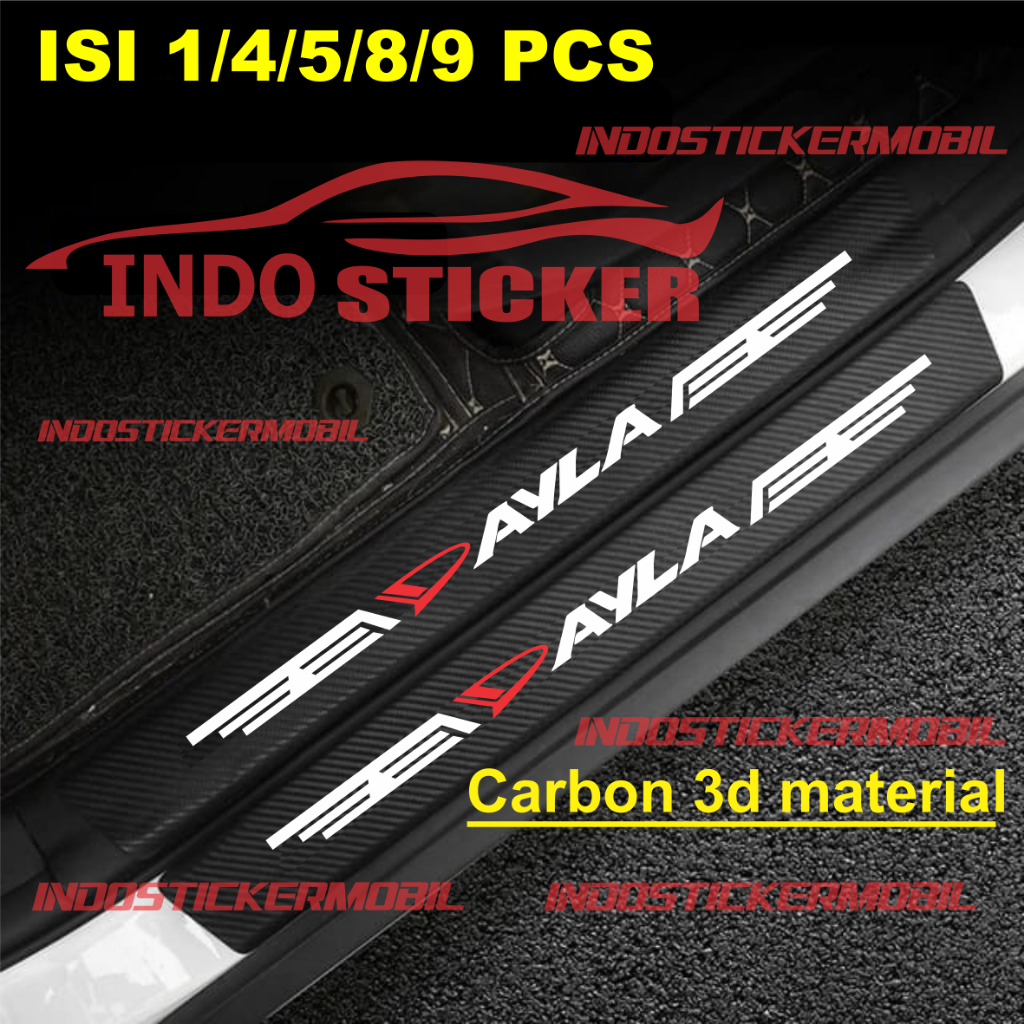 Jual (COD) 9pcs sticker sill plate carbon 3d mobil daihatsu ayla ...