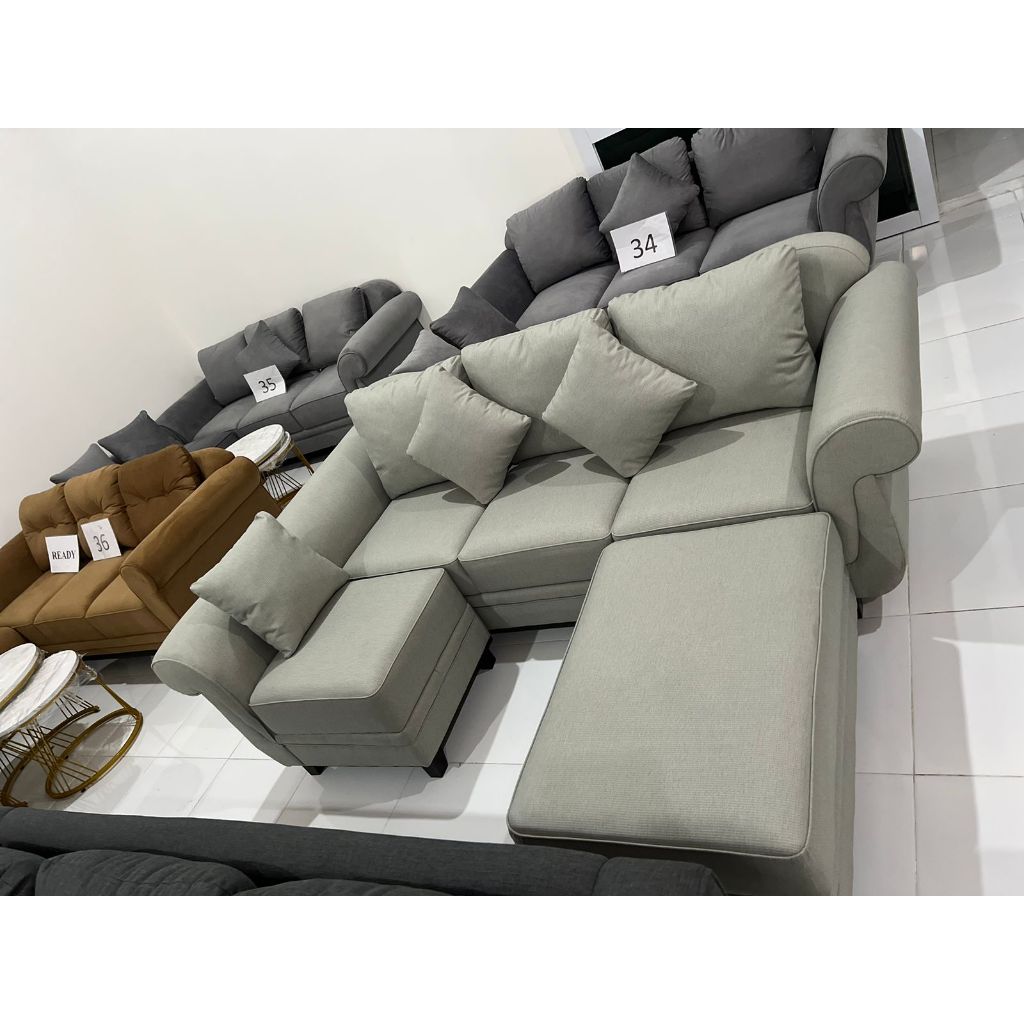 Jual Sofa Ruang Tamu Modesty 3 Seater Emerald 10 + Puff Sandaran + Puff ...