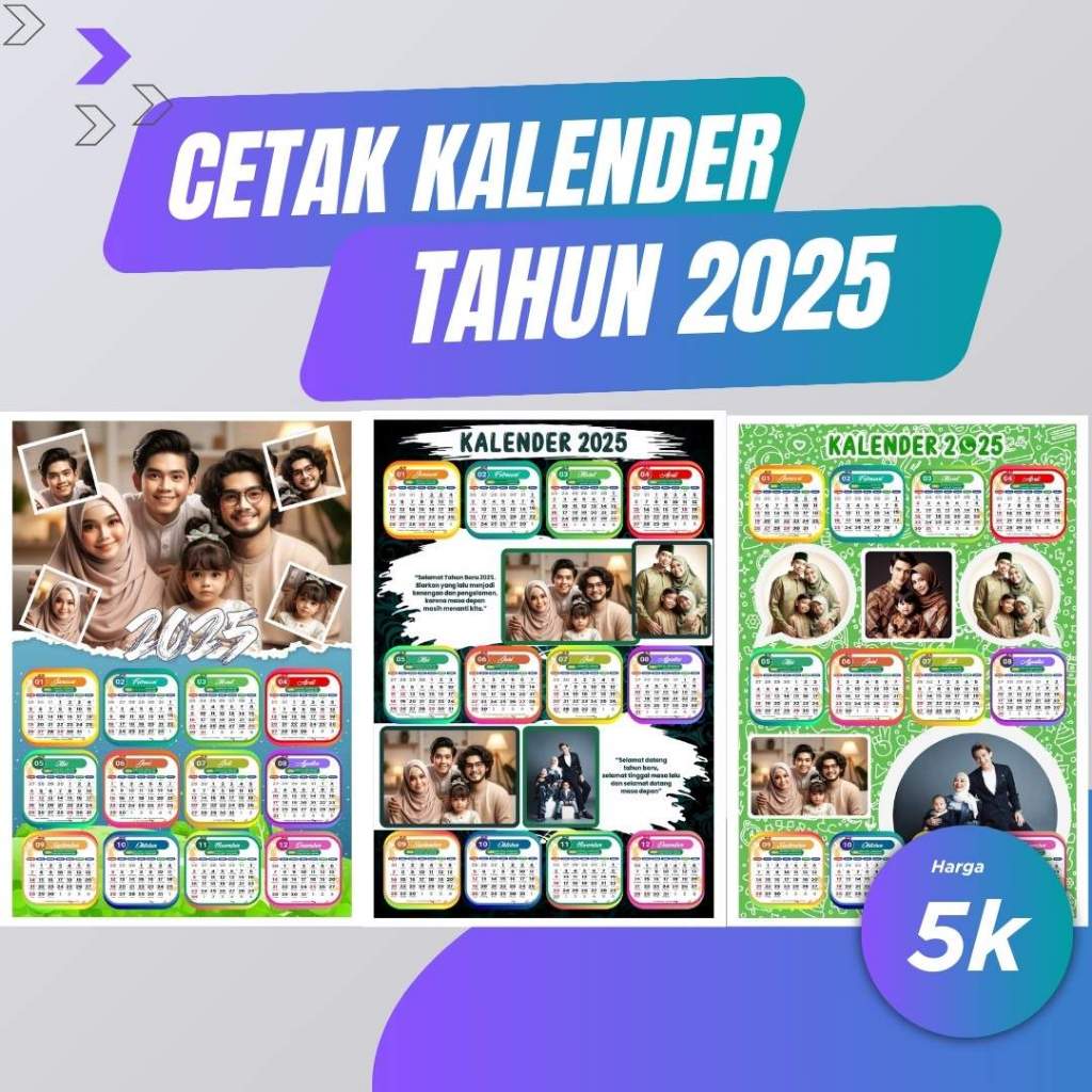 Jual Kalender 2025 FOTO/Kalender Karakter Termuah Ukuran A3+/FINISHING ...