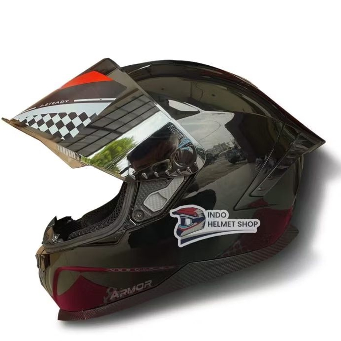 Jual Helm Terbaru Full Face JS Armor Z Solid Hitam glossy Original SNI ...