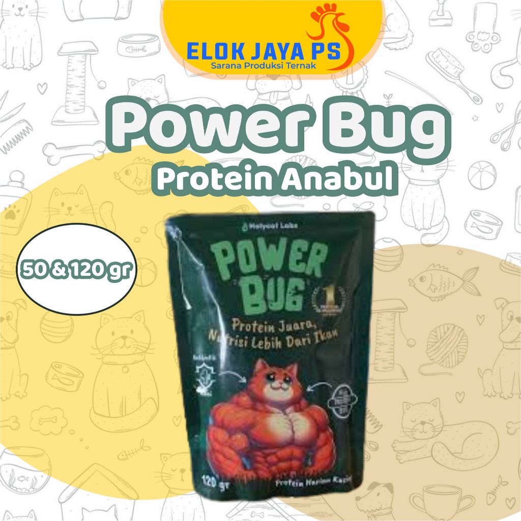 Jual Power Bug Vitamin Portein Kucing 50gr dan 120gr | Vitamin Tinggi ...