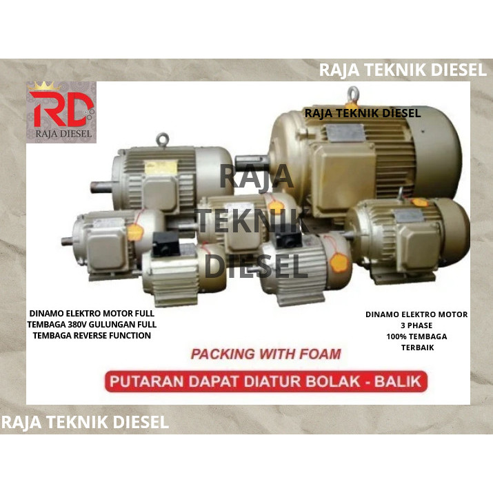 Jual Wipro Dinamo Elektro Motor Penggerak 1 HP 3 Phase 2800 , 1400 ...