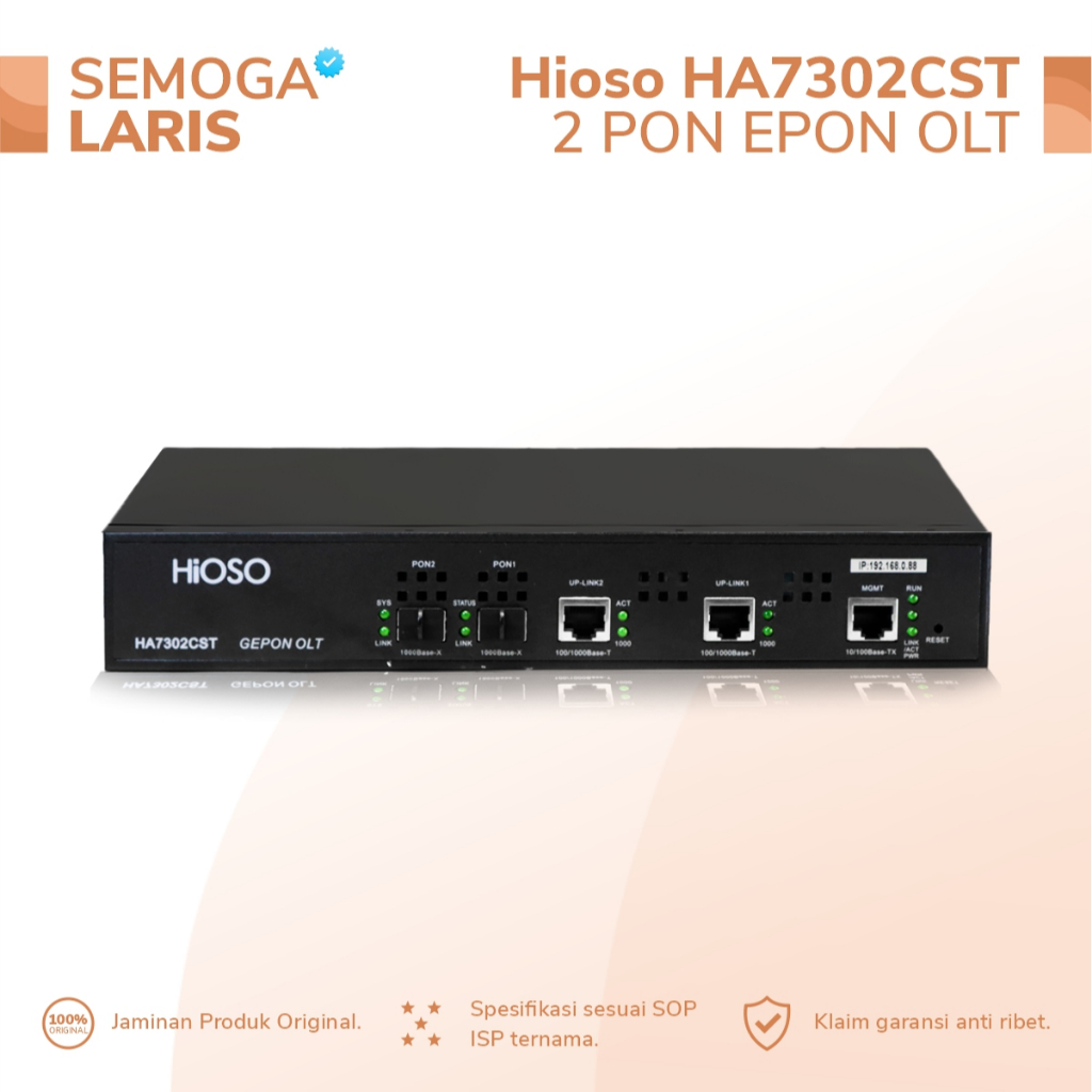 Jual Hioso HA7302CST 2 PON OLT - Include SFP 8 / 9 dB - Garansi Unit 1 ...