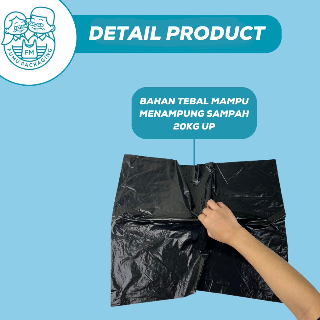 Jual Plastik Sampah 40X60CM / Kantong Plastik Sampah / Trash Bag HD Ukuran Hitam 30 Micron Murah ...