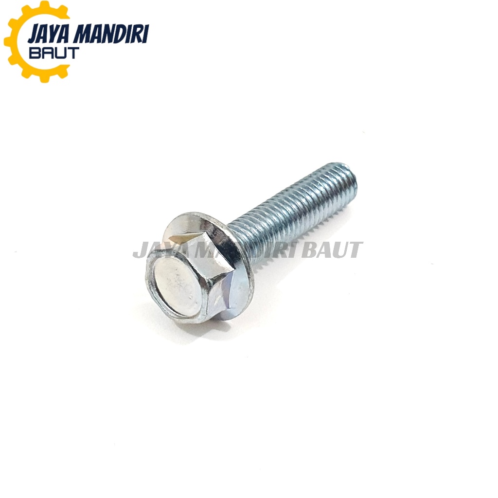 Jual Flange Bolt M8x25 Baut Topi Kunci 12 8x25 8mm M8 Putih | Shopee Indonesia
