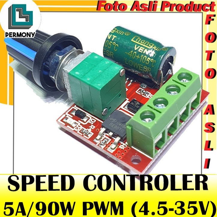 Jual Speed Control 5A 90W DC Motor 4.5V-35V PWM Module pengatur ...