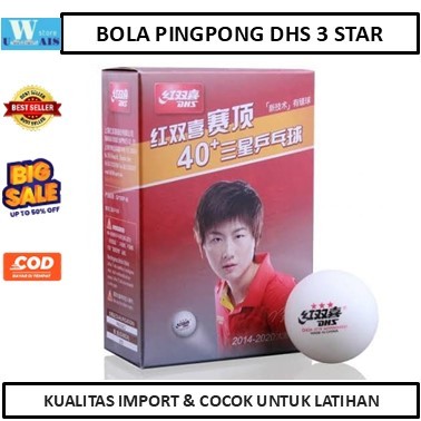 Jual BOLA PINGPONG / BOLA TENIS MEJA DHS 3STAR ISI 6-PLASTIC 40+ KUALITAS IMPORT COCOK UNTUK ...