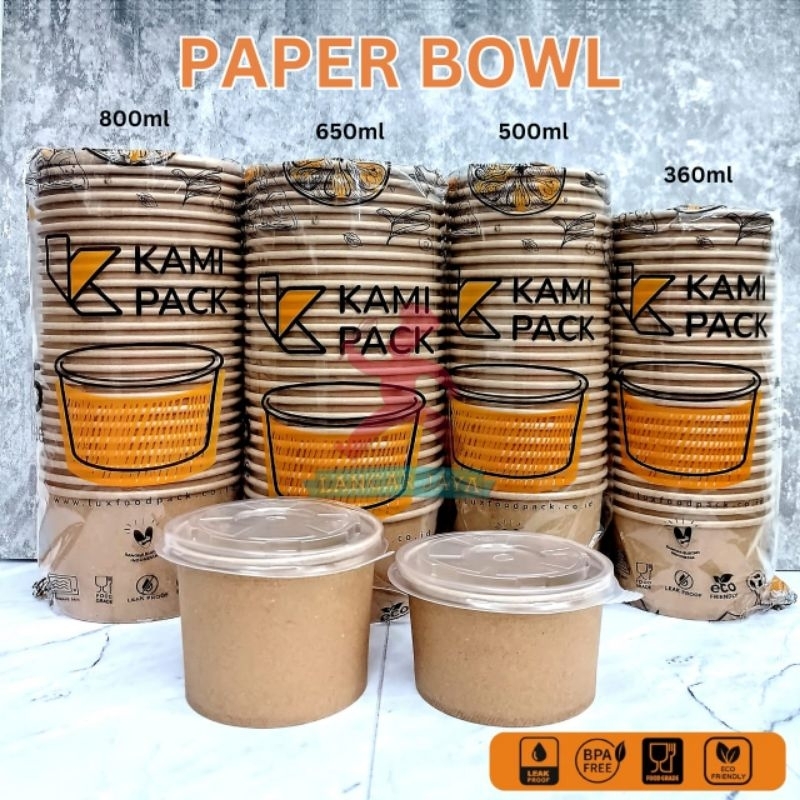 Jual Paper Bowl Kami Pack / Paper Bowl All Varian Size @25pcs | Shopee ...