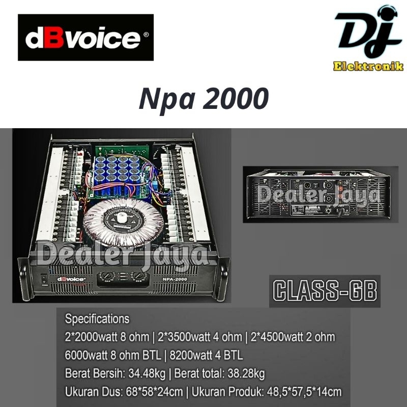 Jual Power Amplifier DB Voice NPA 2000 / NPA2000 - 2 channel (dBVoice) | Shopee Indonesia