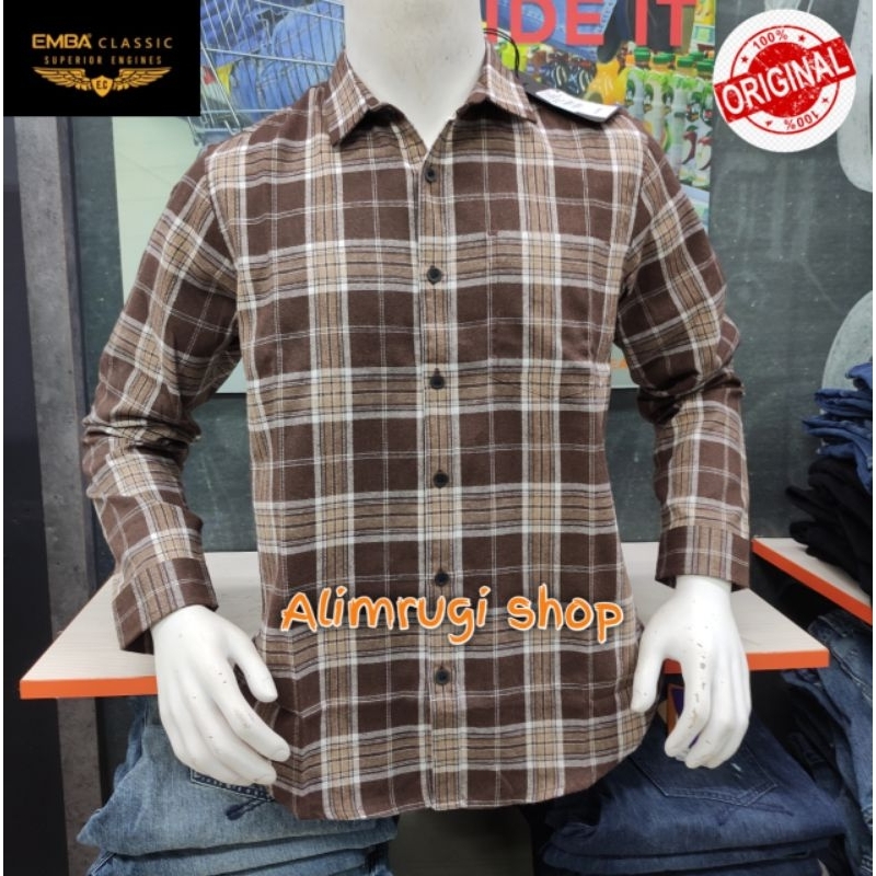 Jual Emba classic kemeja panjang pria, Kemeja planel kotak-kotak ...
