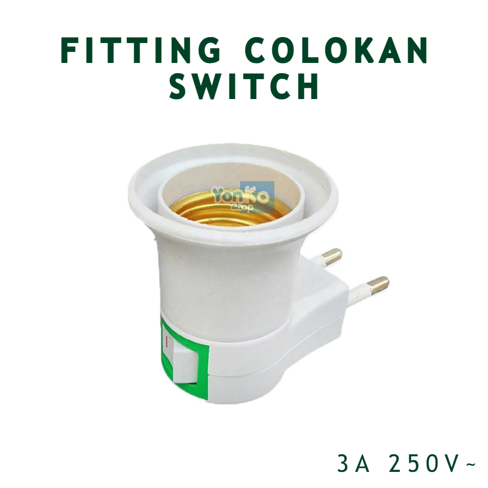 Jual Fitting Colokan Switch ON/OFF 3A 250V~ EU Plug Colokan Steker ...
