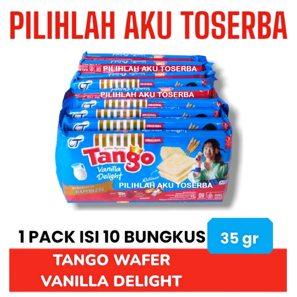 Jual Tango Wafer VANILLA DELIGHT 35 gr - (HARGA 1 PACK ISI 10 SACHET) | Shopee Indonesia