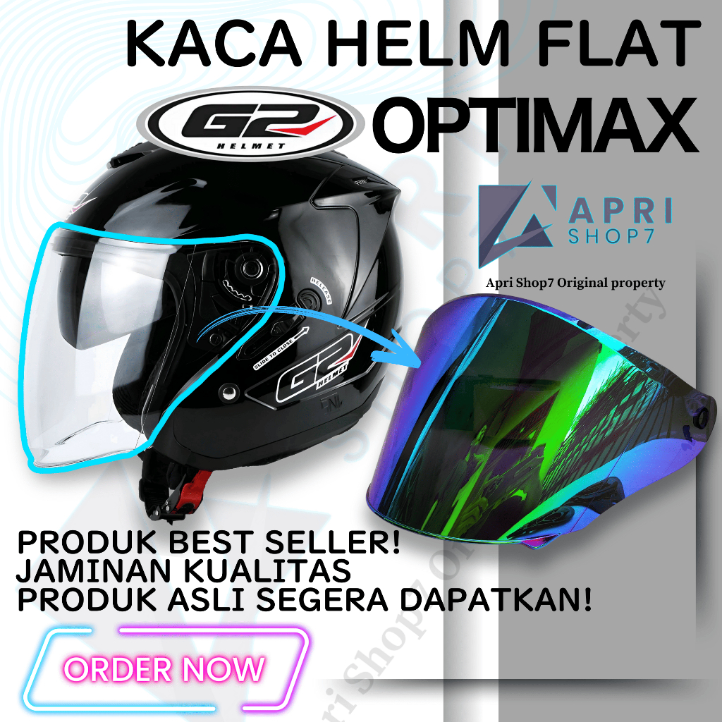 Jual Kaca Helm G2 OPTIMAX Visor Helmet FLAT venom open g2 optimax tm2 ...