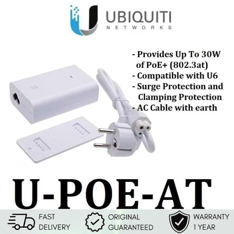 Jual UBIQUITI U-POE-at - 802.3AT PoE Injector (48V0.65A, up to 30W, Gigabit Network) | Shopee ...