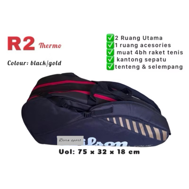 Jual DR WT-H Tas raket tenis trendy terlaris With thermoguard | Shopee ...