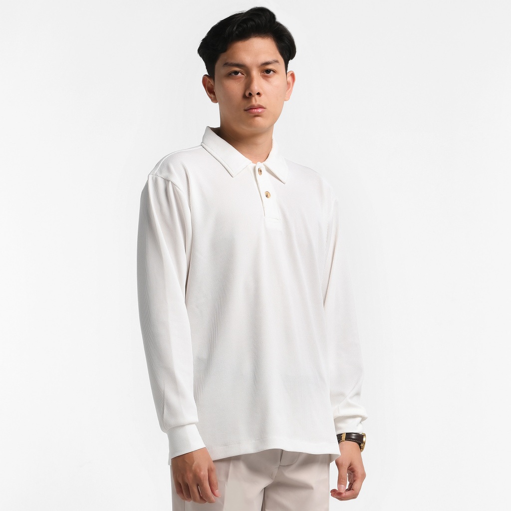 Jual ORCA Polo Panjang Fergus Waffle Long Polo, Broken White | Shopee Indonesia