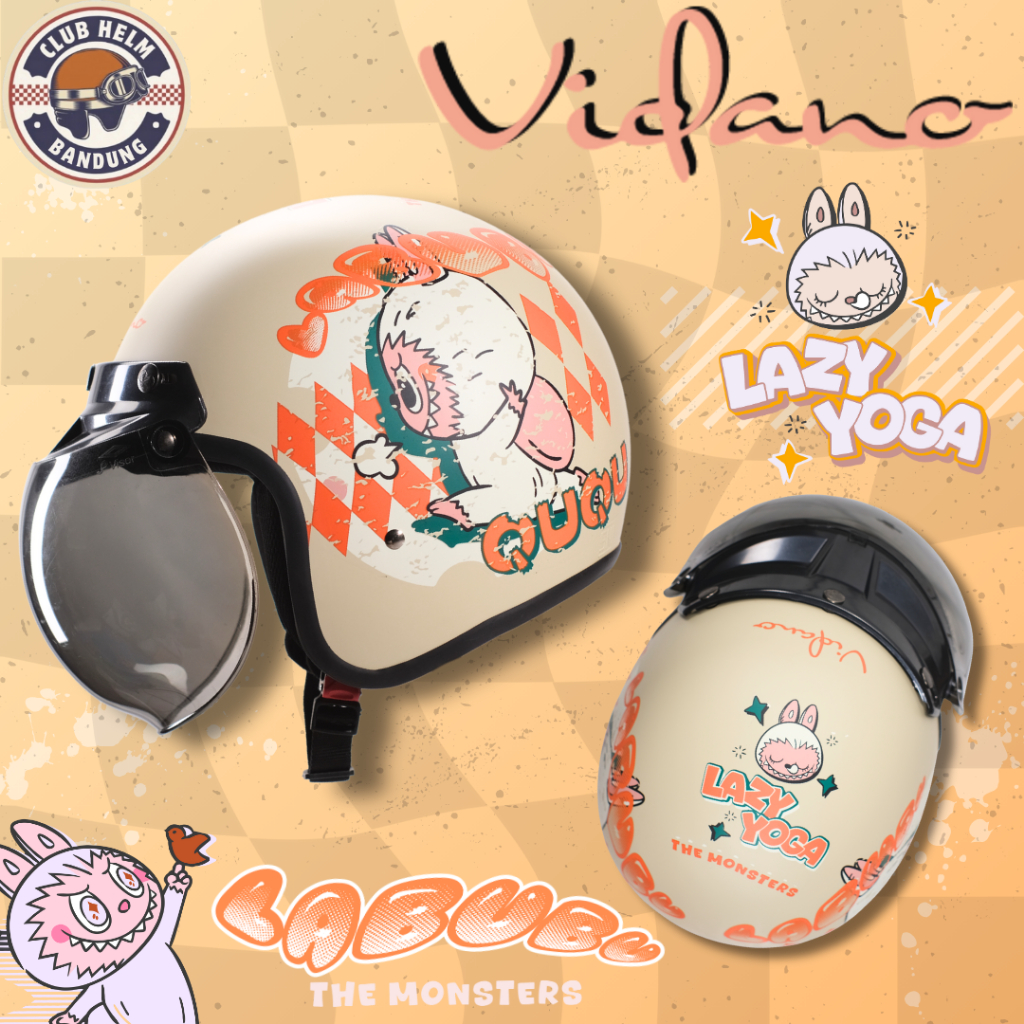 Jual Helm Retro Remaja / Dewasa Atau Anak Lucu Karakter Viral Labubu ...