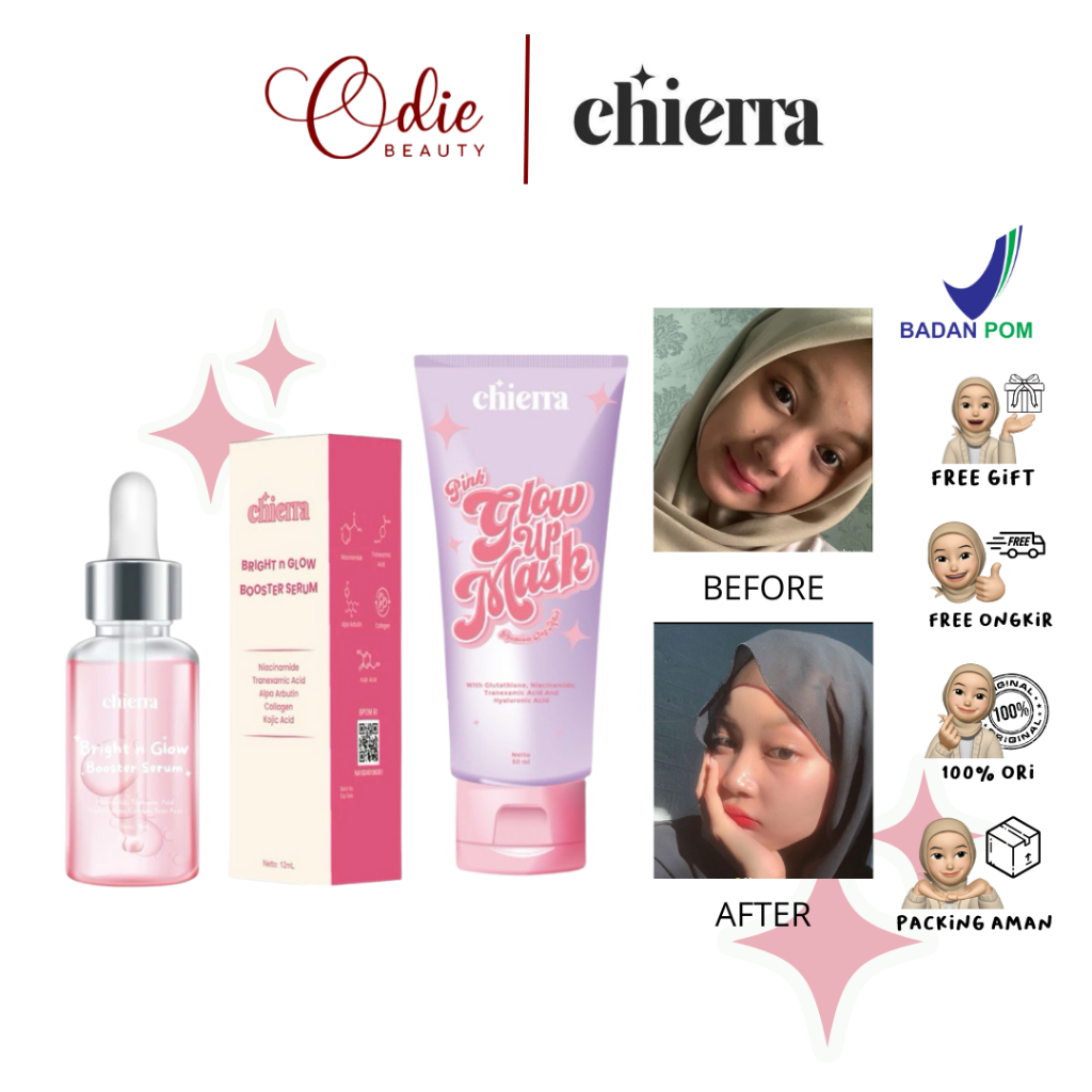 Jual ODIEBEAUTY | CHIERRA Pink Glow Up Mask Bright n Glow Serum By ...