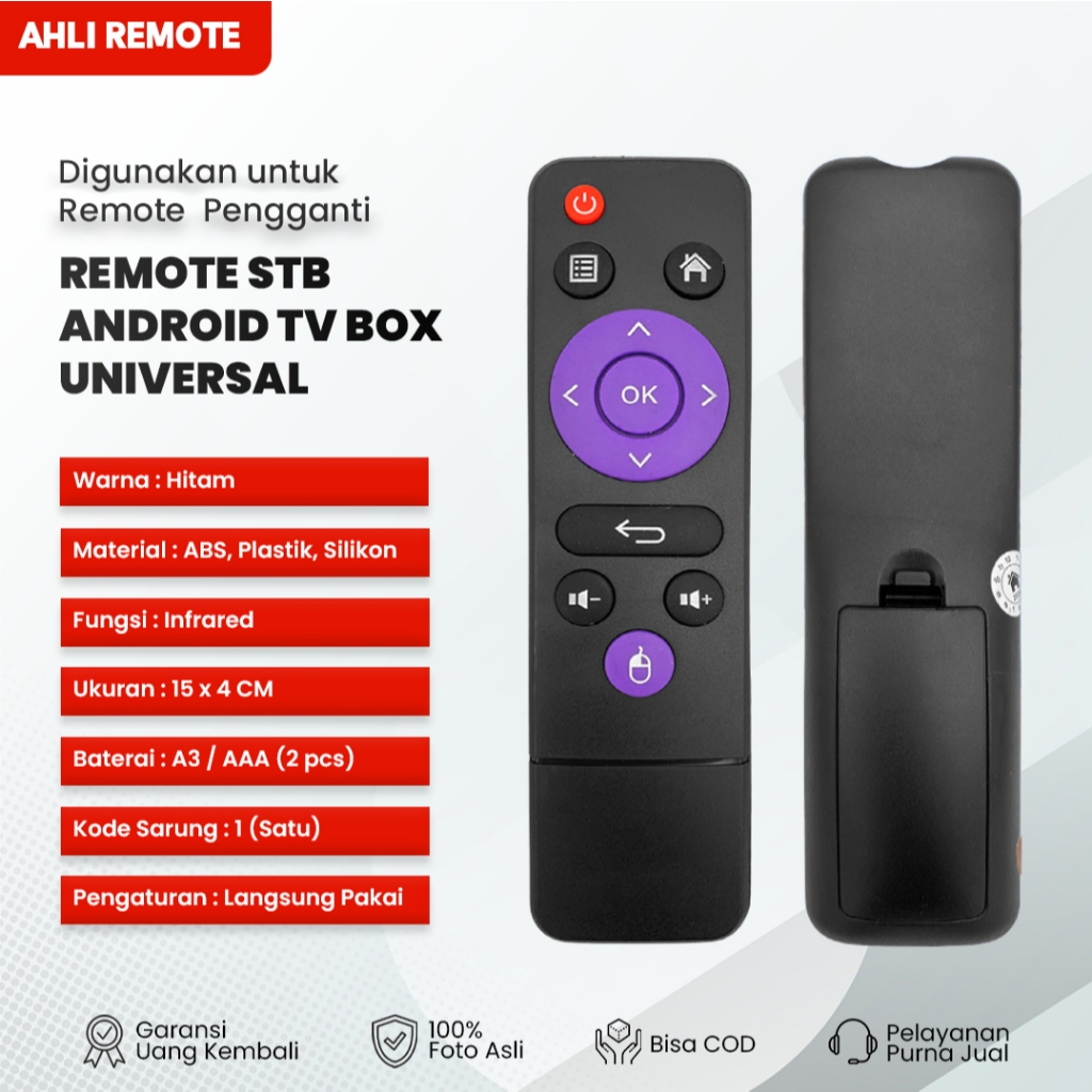 Jual Remot STB Android TV BOX Universal H96 Max 4K Ultra / H96 MINI ...