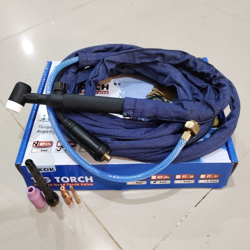Jual PAKET STANG LAS ARGON + REGULATOR ARGON / TIG TORCH WP 17 4 METER ...