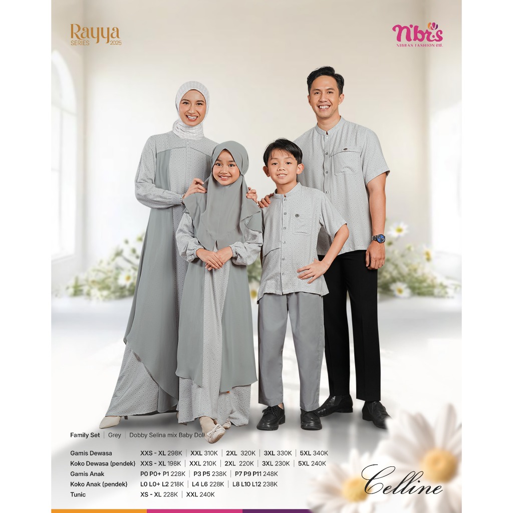 Jual SARIMBIT RAYA SERIES CELINE WARNA GREY SARIMBIT NIBRAS 2025 ...