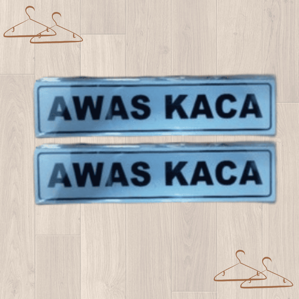 Jual SIGN LABEL AWAS KACA PLAT (1 BUAH) | Shopee Indonesia