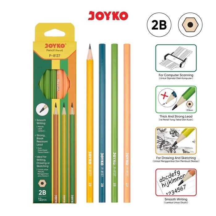 Jual Pensil Joyko 2B P-8137 (12pc) | Shopee Indonesia