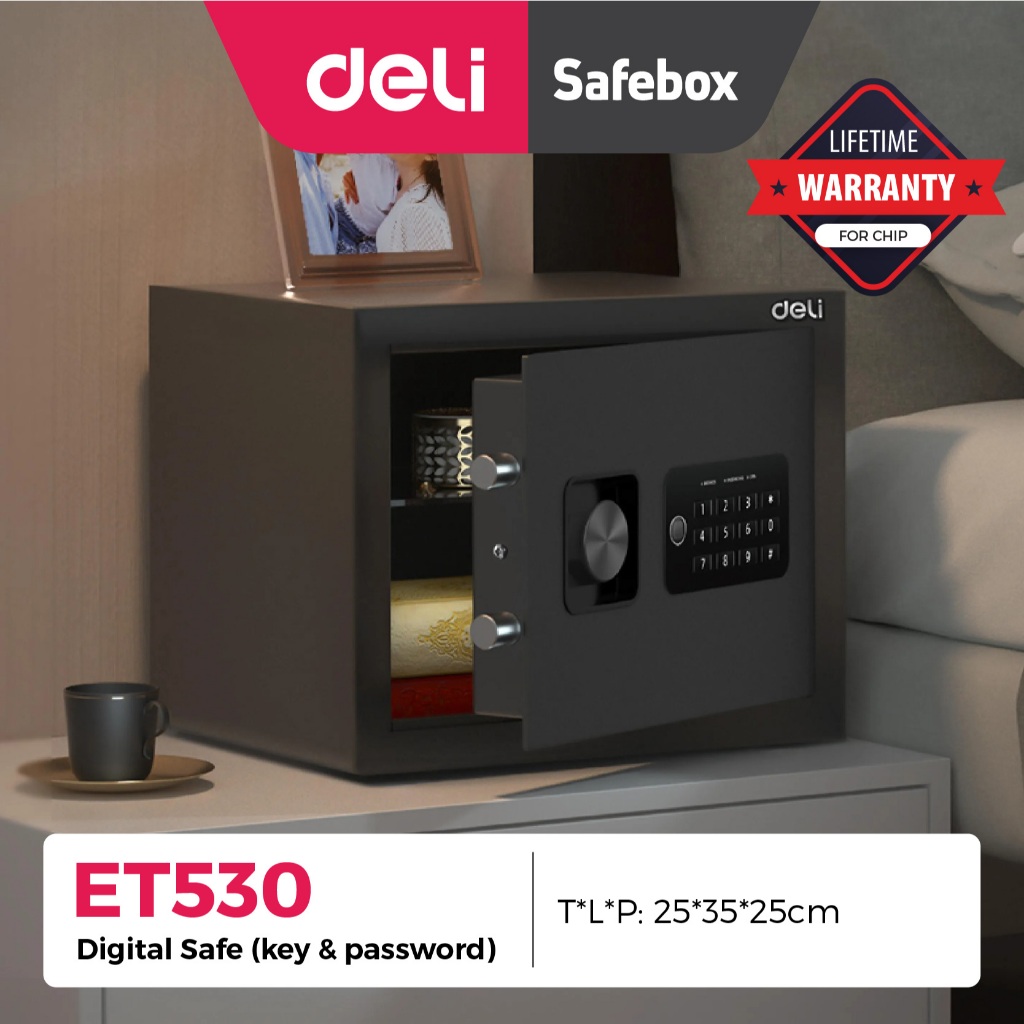 Jual Deli Brankas Digital/ Deli Safe Box Digital 35x25x25 - ET530 | Shopee Indonesia