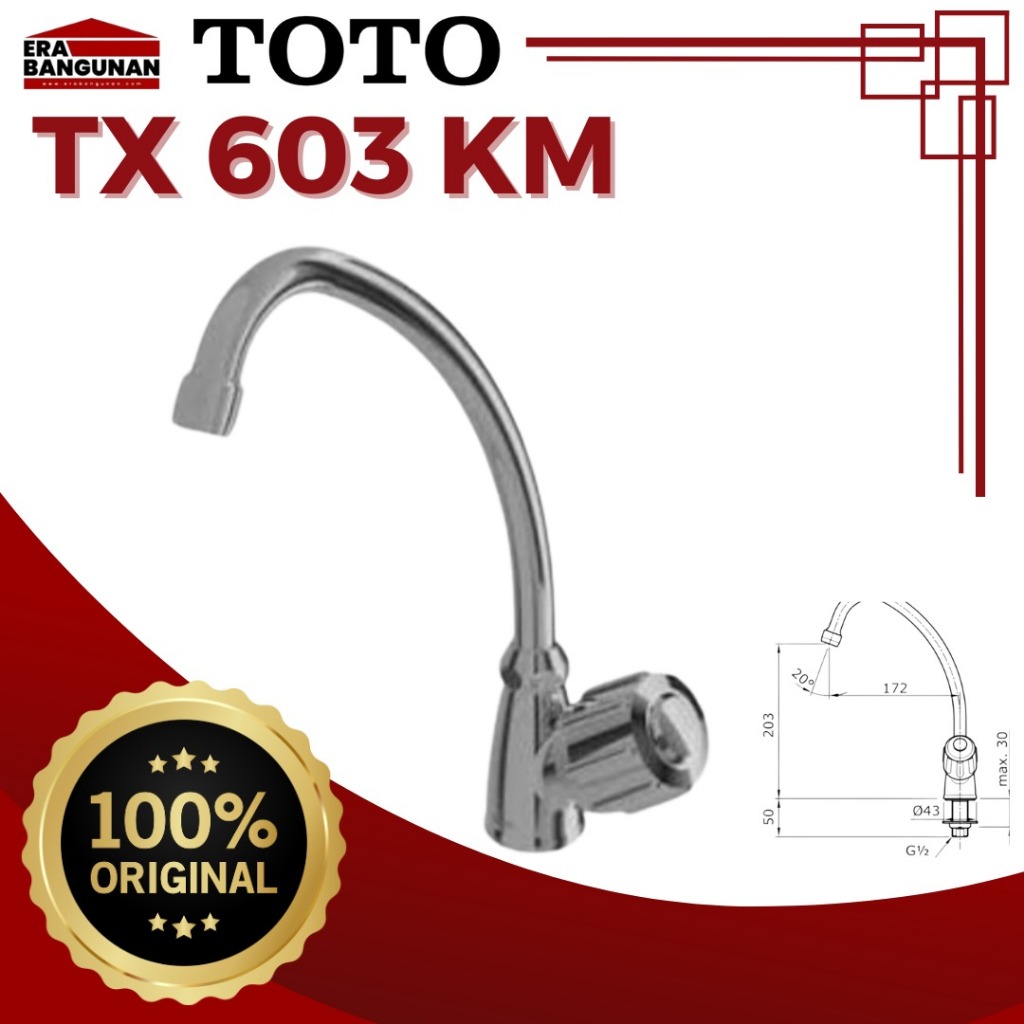 Jual KRAN SINK TOTO TX603KM ( COLD ONLY ) | Shopee Indonesia