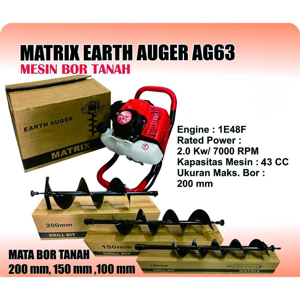 Jual Mesin Bor Tanah (Bio Pori)/Earth Auger Merk Matrix AG 043 (2tak ...