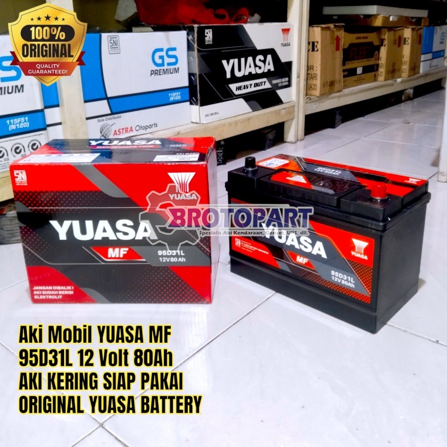Jual Aki Mobil Toyota Hiace, Land Cruiser Prado 30 ACCU YUASA 95D31L MF Kering 80Ah | Shopee ...