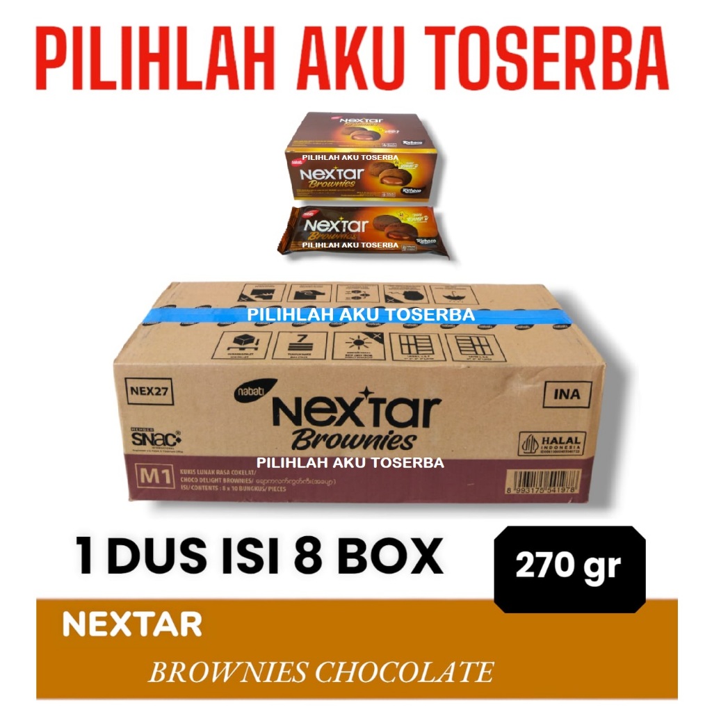 Jual Biskuit Nabati NEXTAR BROWNIES Chocolate - ( HARGA 1 DUS ISI 8 BOX ...