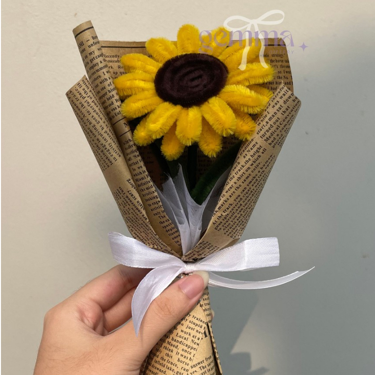 Jual Bunga Matahari Kawat Bulu 23 cm Satuan | Sunflower Bouquet | Buket ...