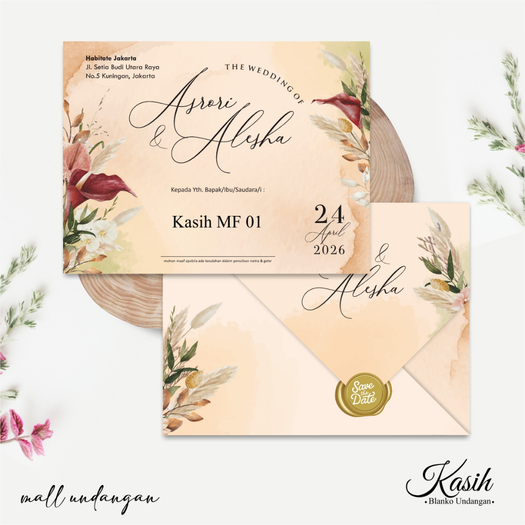 Jual CETAK UNDANGAN PERNIKAHAN BLANKO KASIH MF DESAIN SIMPLE ELEGAN ...