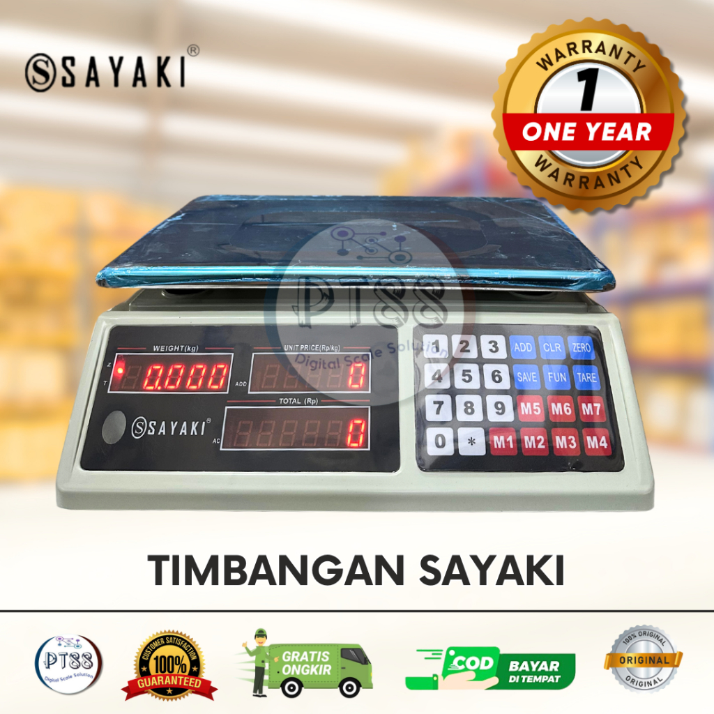 Jual Timbangan Digital 40Kg/ Timbangan Buah/Timbangan Sembako/Timbangan Laundry SAYAKI ACS-A cap ...