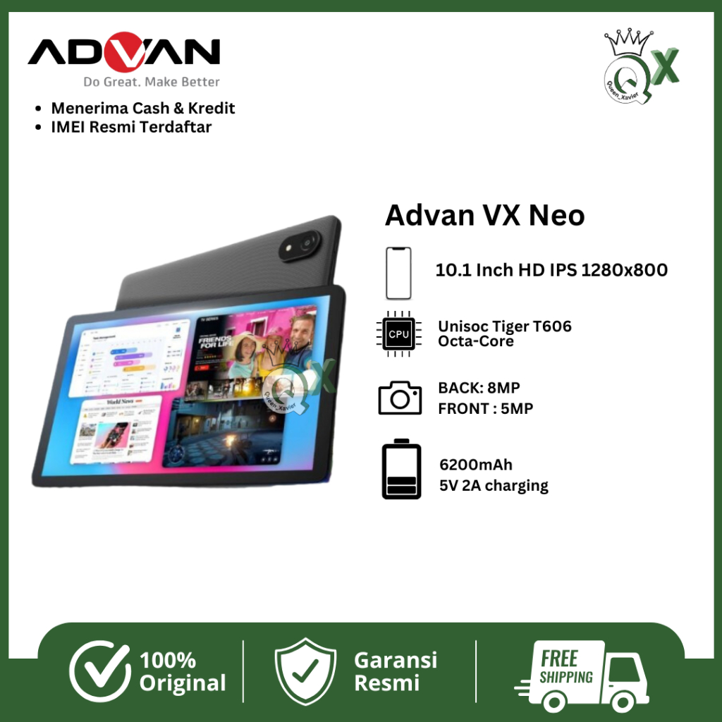 Jual Advan Tab VX Neo (4GB/128GB) 10.1" IPS Screen Tablet Android 14 6200 mAh Garansi Resmi ...