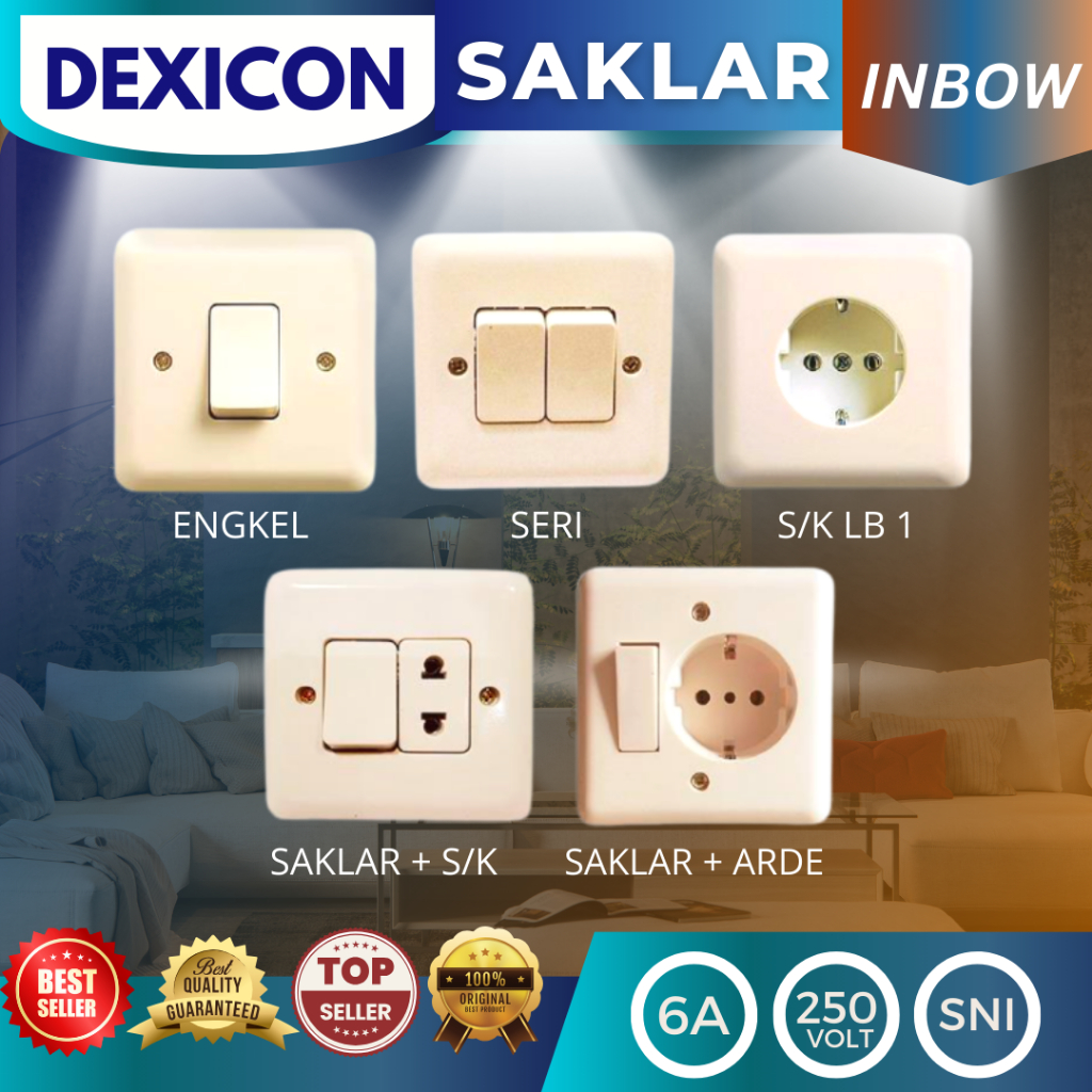 Jual SAKLAR LAMPU INBOW SWITCH LAMP SERI ENGKEL STOP KONTAK SAKELAR SNI ...