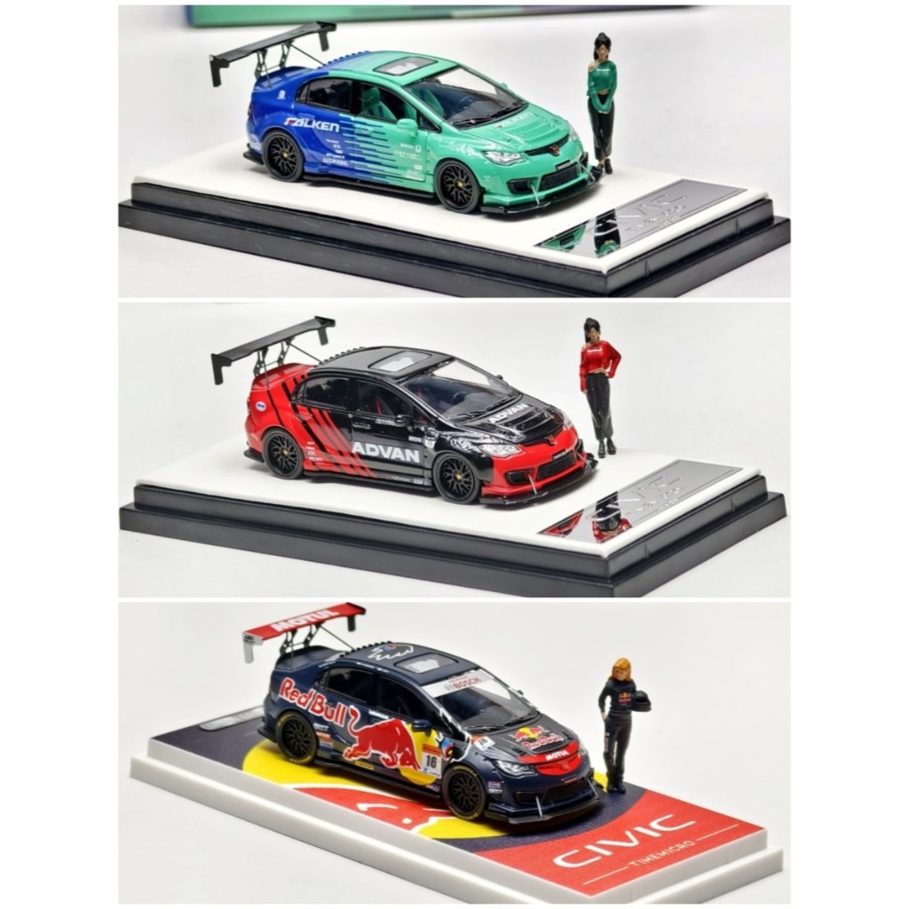 Jual Time Micro Honda Civic FD2 Type R ADVAN FALKEN Red Bull FIGURE Race Series Limited Edition ...