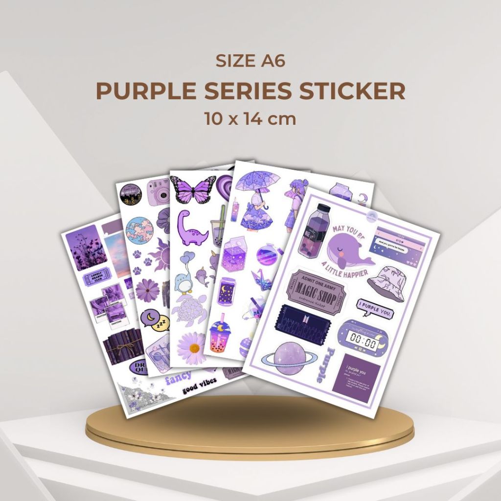 Jual Stiker Aesthetic Purple Series Stiker Aesthetic Deco Planner Album ...