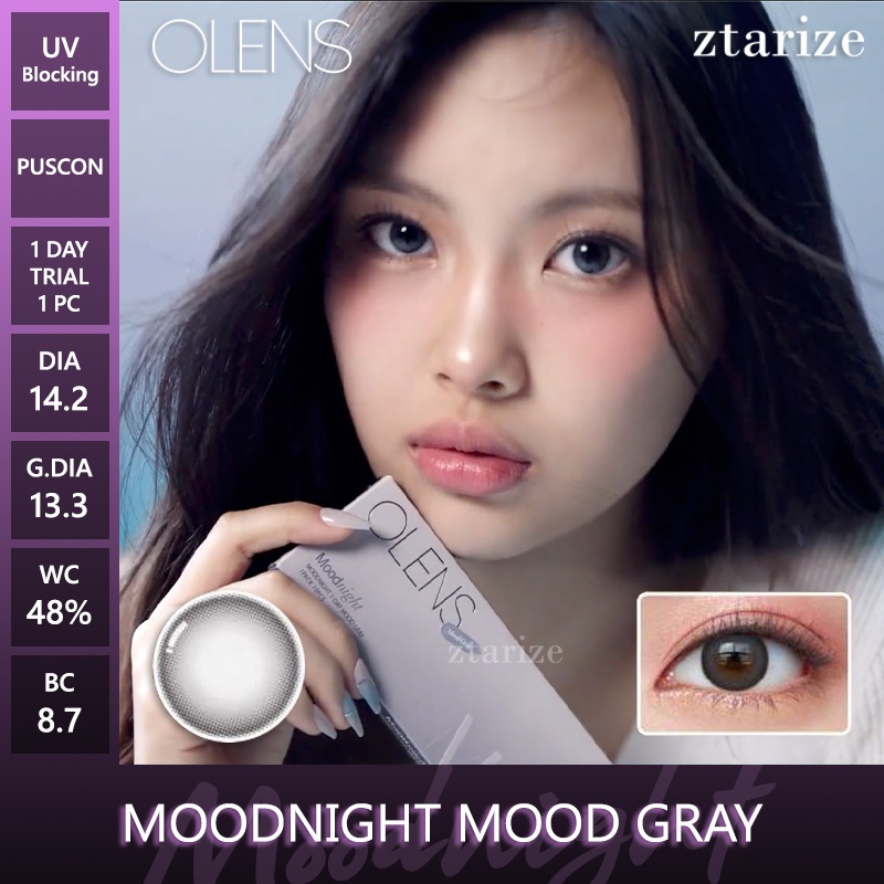 Jual ztarize - Ready Stock - Trial OLENS 🇰🇷 Moodnight Mood Gray 1 Day ...