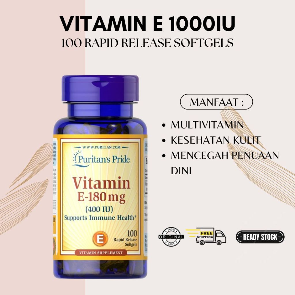 Jual Puritan Pride Vitamin E 400 IU100 Softgel / 400 IU Selenium ...