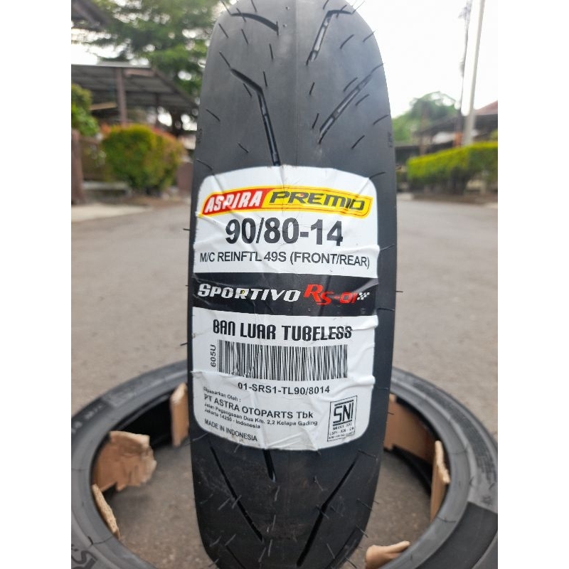 Jual Ban Aspira Premio Type Sportivo RS-01 Soft Compound Ukuran 90/80 Ring 14 ( Depan/Belakang ...