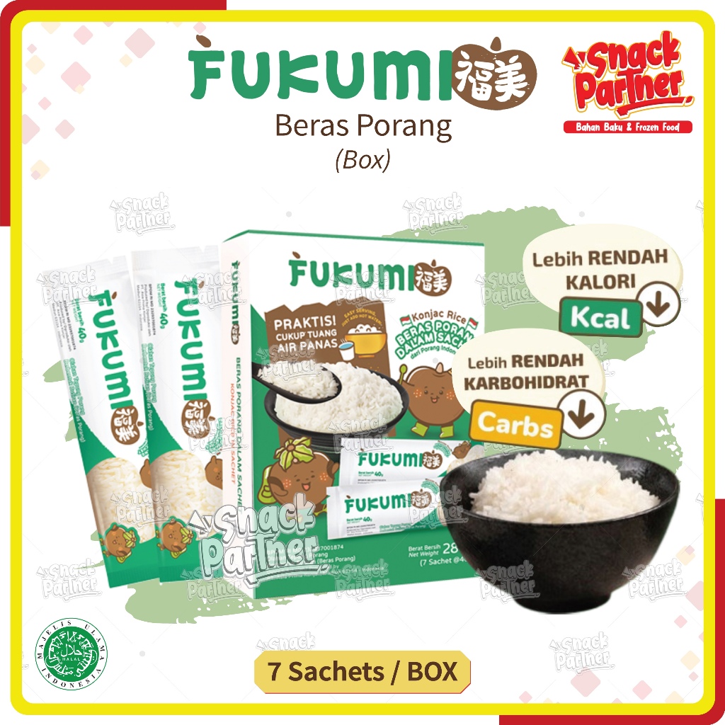 Jual FUKUMI Beras Porang 1 BOX (7 x @40 gram) - Shirataki/Konjac Rice ...