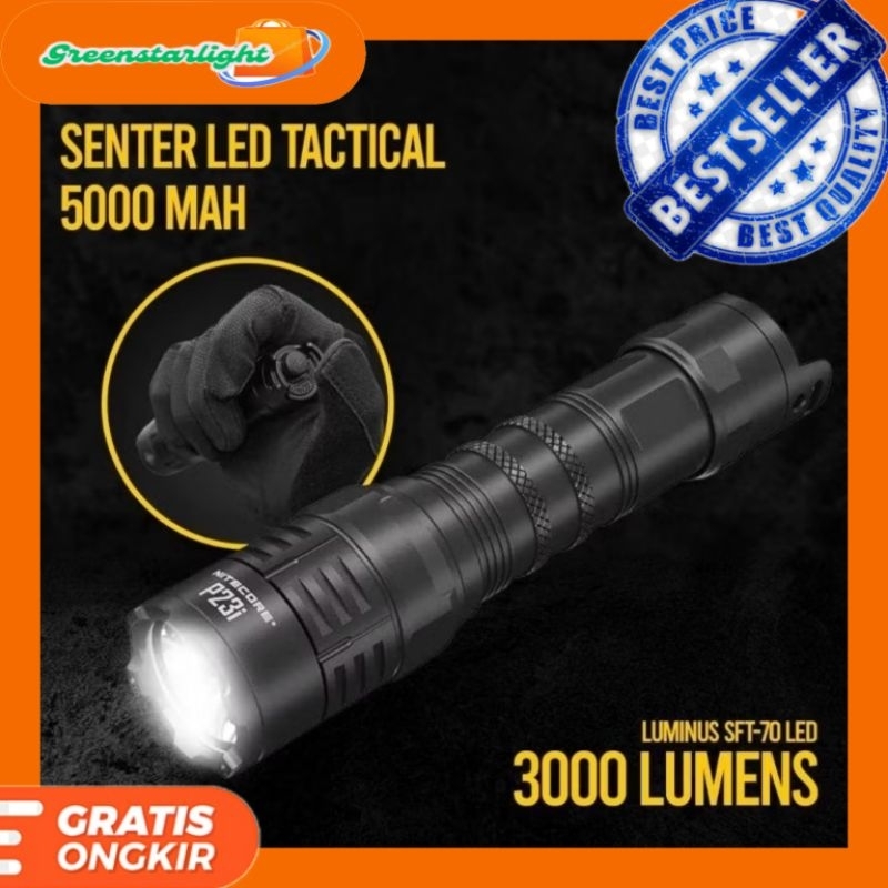 Jual Nitecore P23i Senter LED Rechargeable 5000 mAh Tactical Flashlight ...