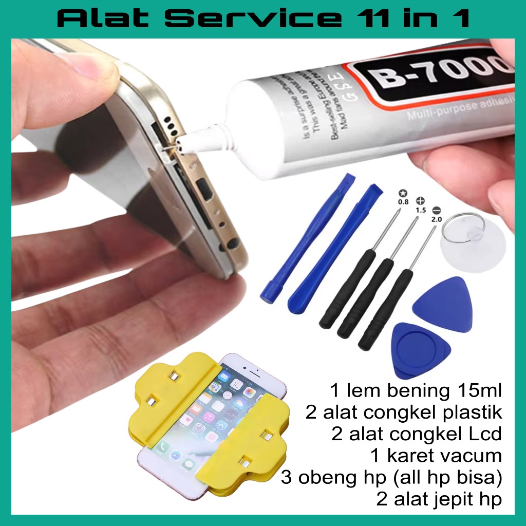Jual Paket Ganti LCD dan baterai 11 in 1 dengan Lem bening, Obeng Set ...