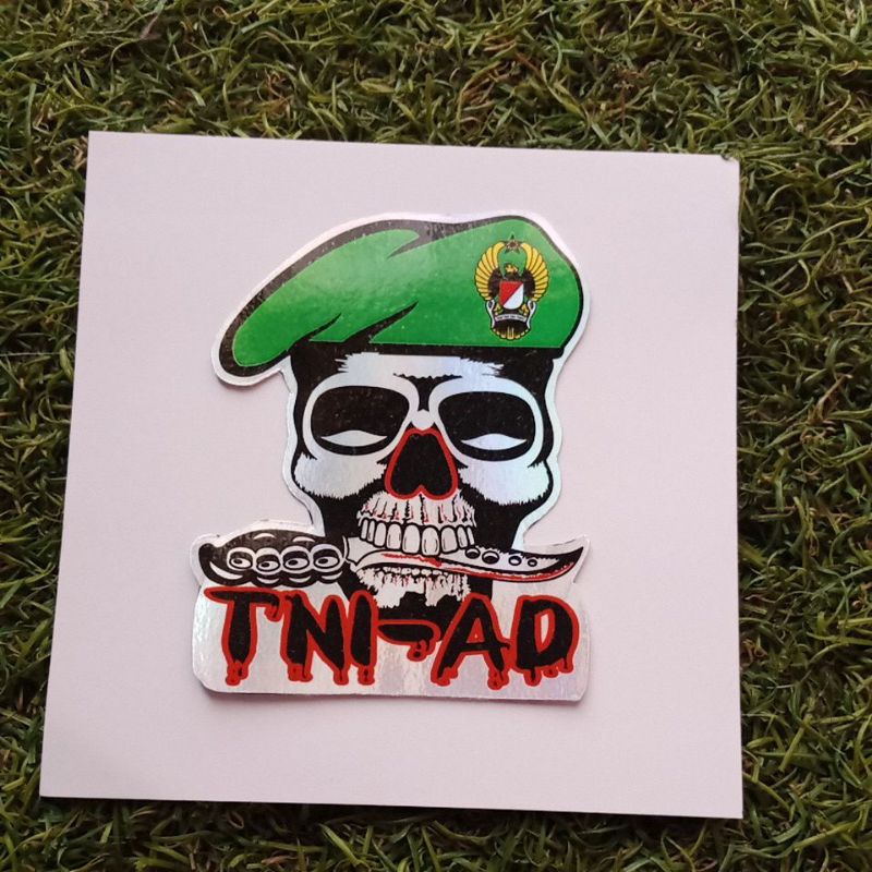 Jual stiker TNI AD TENGKORAK/stiker hologram glossy | Shopee Indonesia