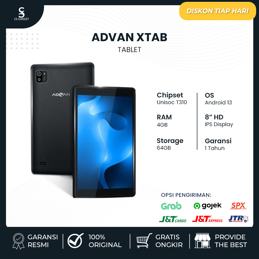 Jual ADVAN XTAB 4GB / 64GB GB Tablet 8 Inch Unisoc T310 Android 13 ...