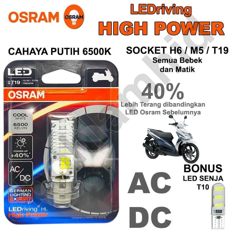 Jual Lampu Motor LED OSRAM HAYATE (putih) Bohlam H6 M5 T19 AC DC | Shopee Indonesia