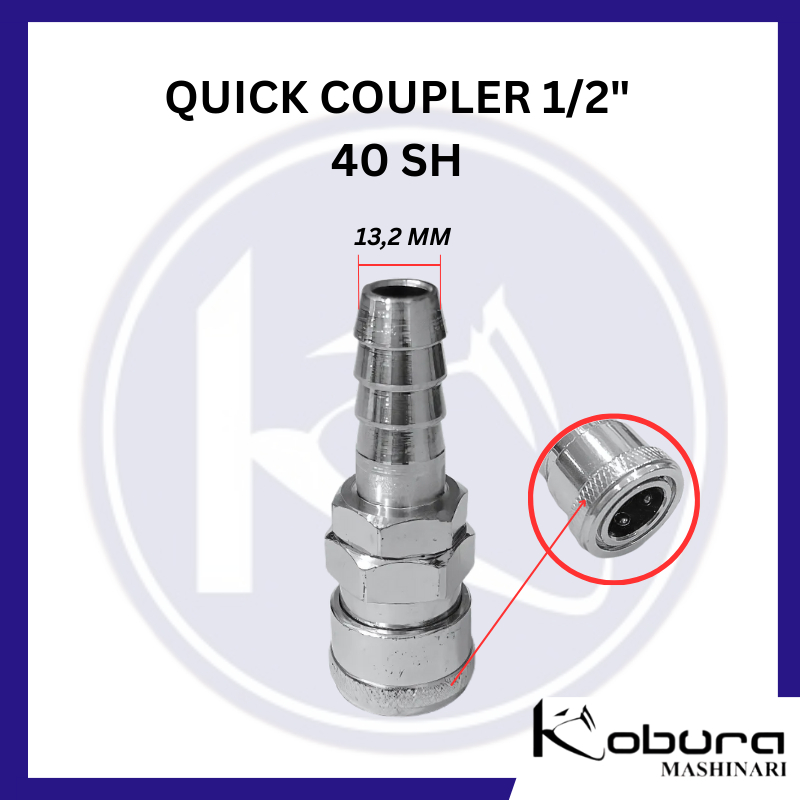 Jual Quick Coupler 40 SH Coupler Connector 1/2" Inch Sambungan Selang Hose Kompressor | Shopee ...